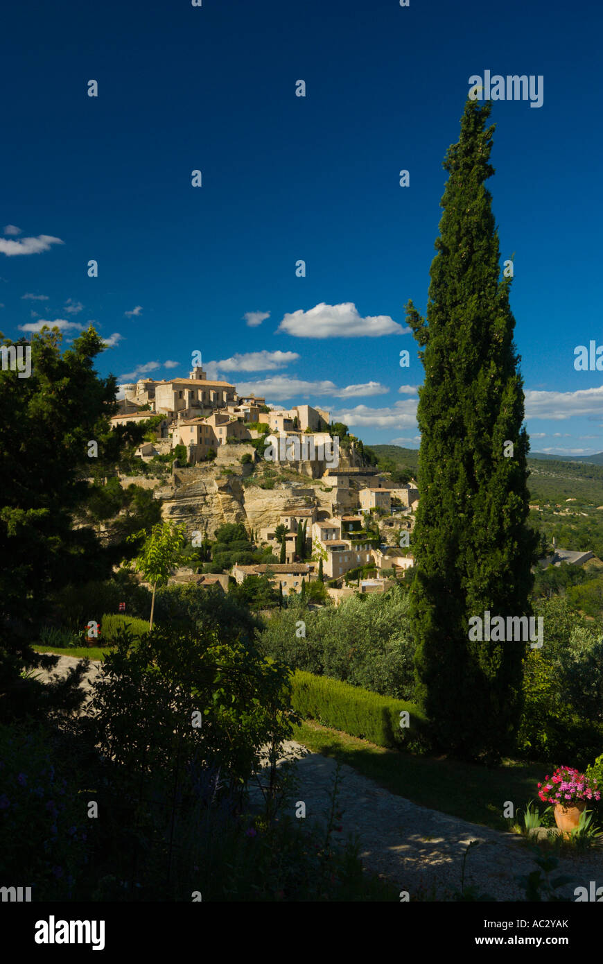 Gordes hilltop village in Vaucluse near Avignon Provence France popular ...
