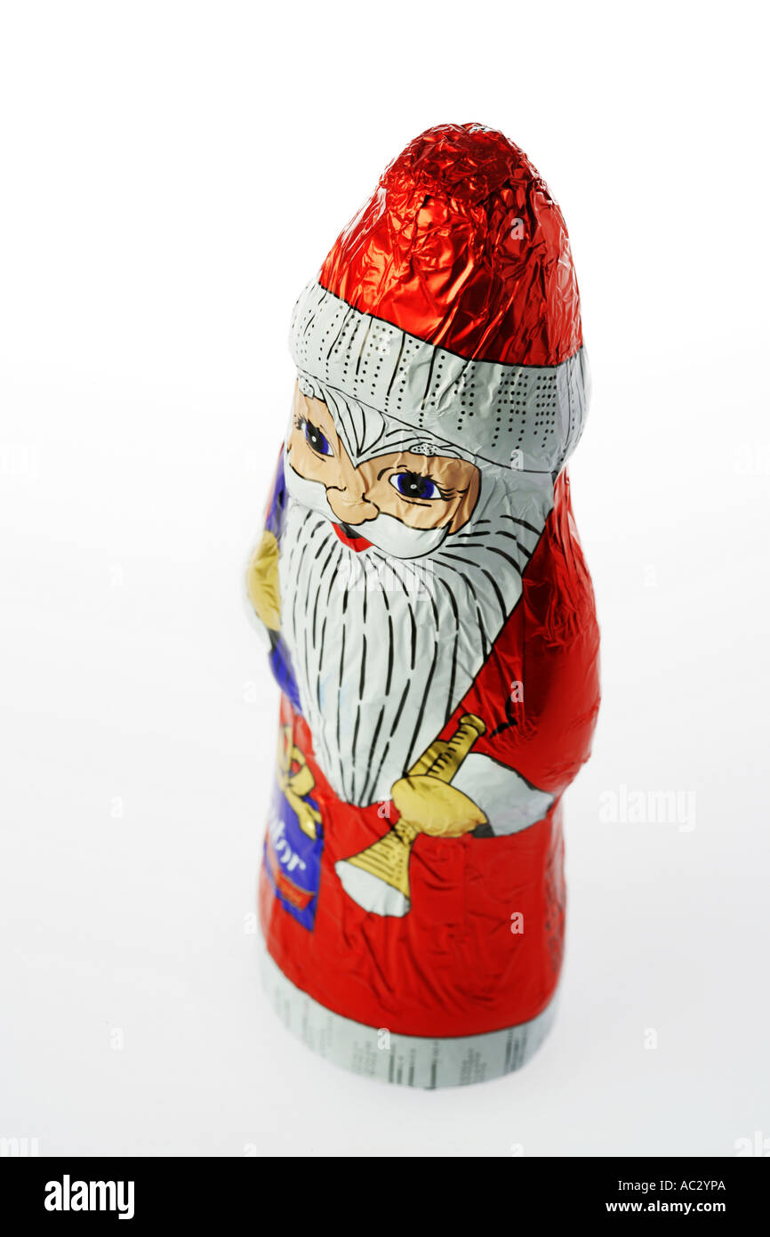 Chocolate Santa Claus figure. Christmas sweets Stock Photo - Alamy