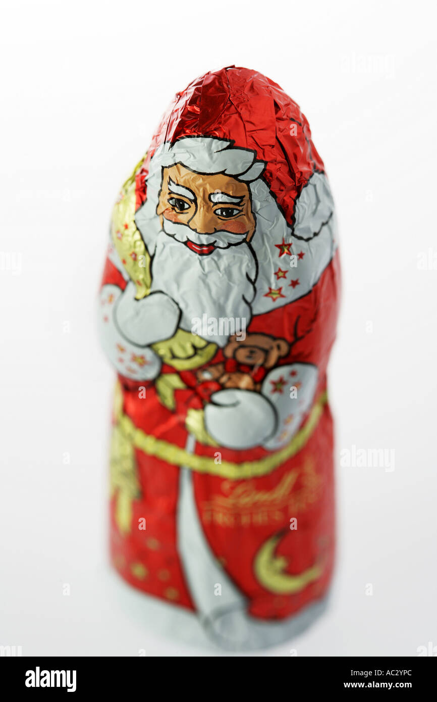 Chocolate Santa Claus figure. Christmas sweets Stock Photo - Alamy