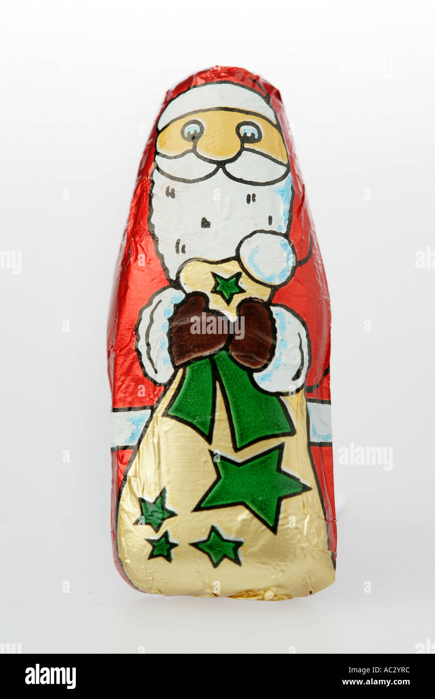 Chocolate Santa Claus figure. Christmas sweets Stock Photo - Alamy