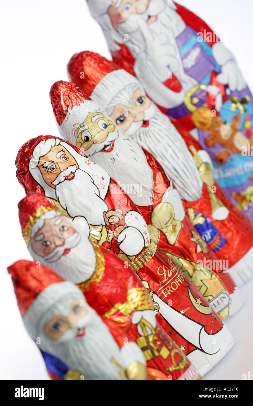 Chocolate Santa Claus figure. Christmas sweets Stock Photo - Alamy