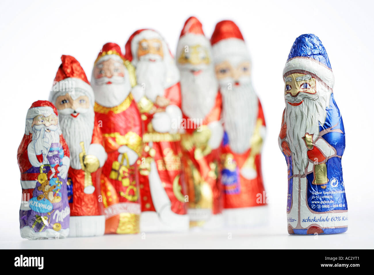 Chocolate Santa Claus figure. Christmas sweets Stock Photo - Alamy