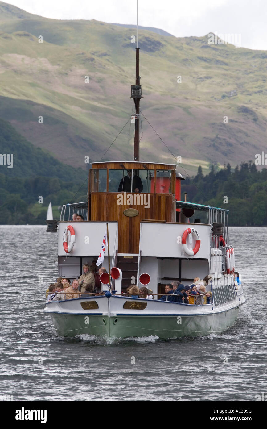 Ullswater steamer with fells in the background Stock Photo - Alamy