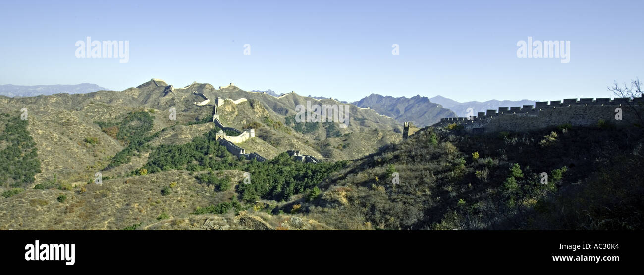 CHINA SIMATAI Panoramic view of the Great Wall of China as seen in the ...