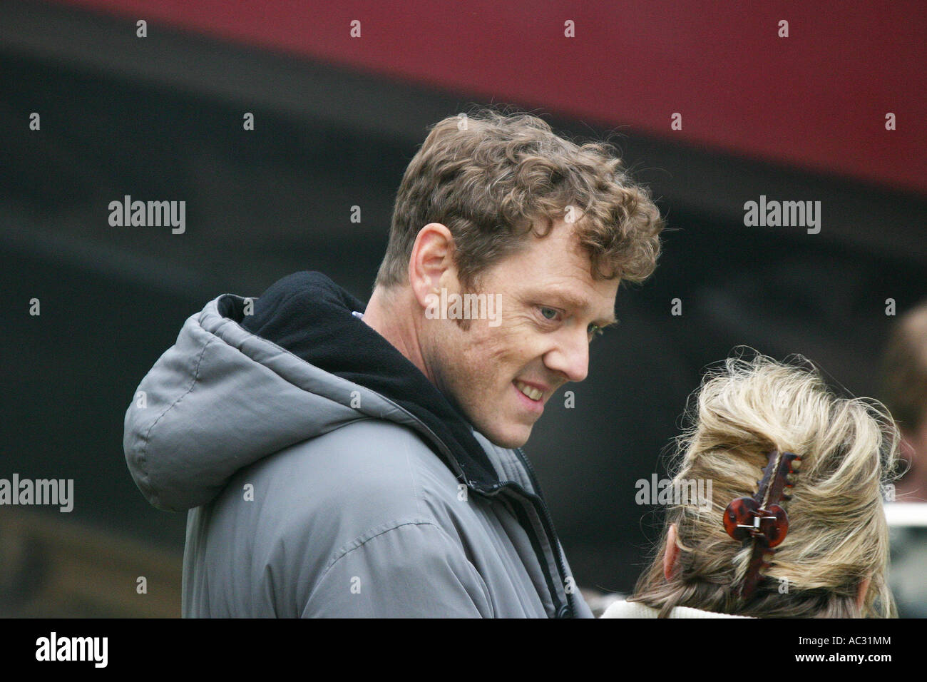 Close head shot of actor on the ITV soap show, Heartbeat resting ...