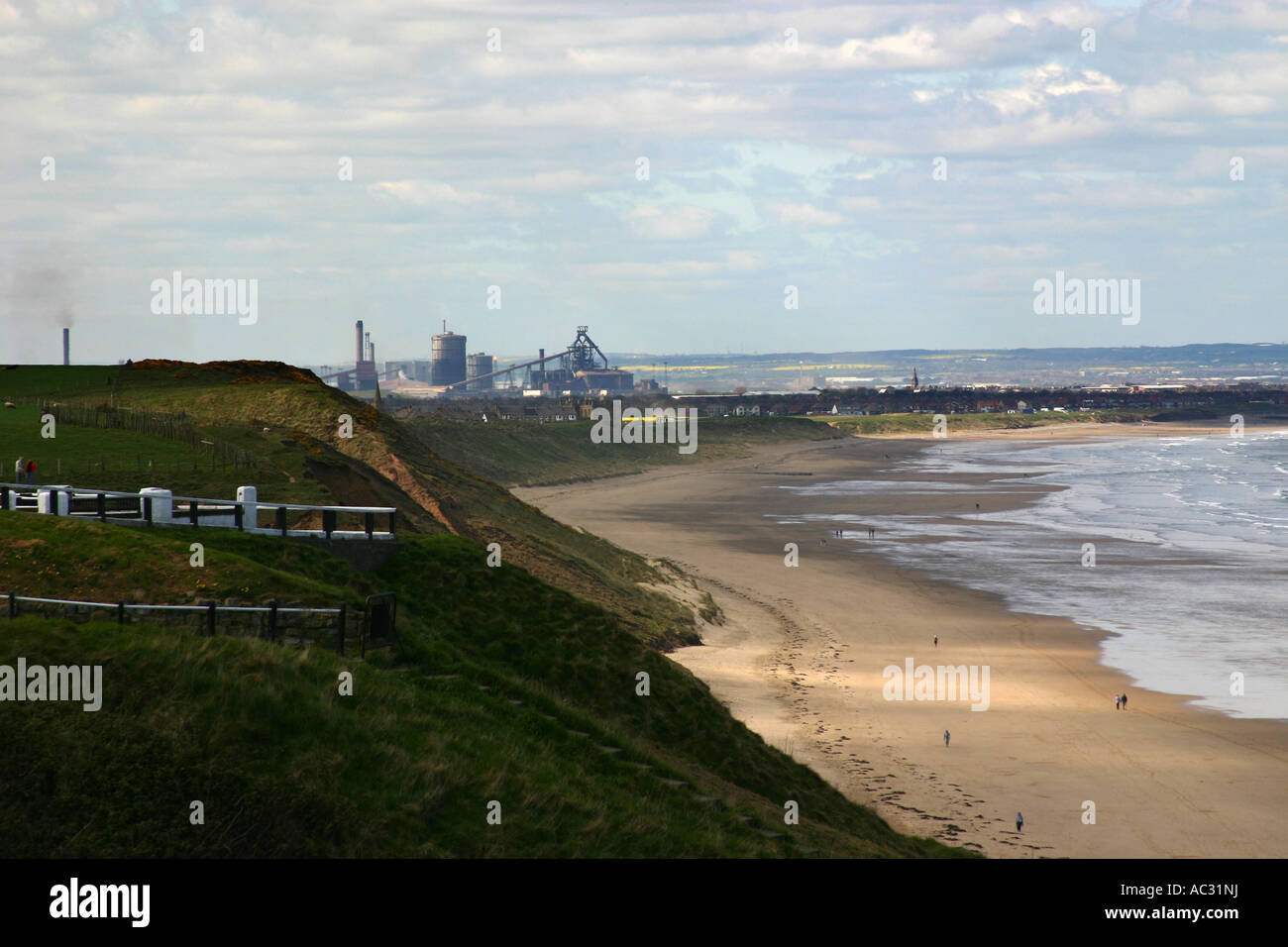 The blast furnace and steelworks on the east coast at Redcar viewed ...
