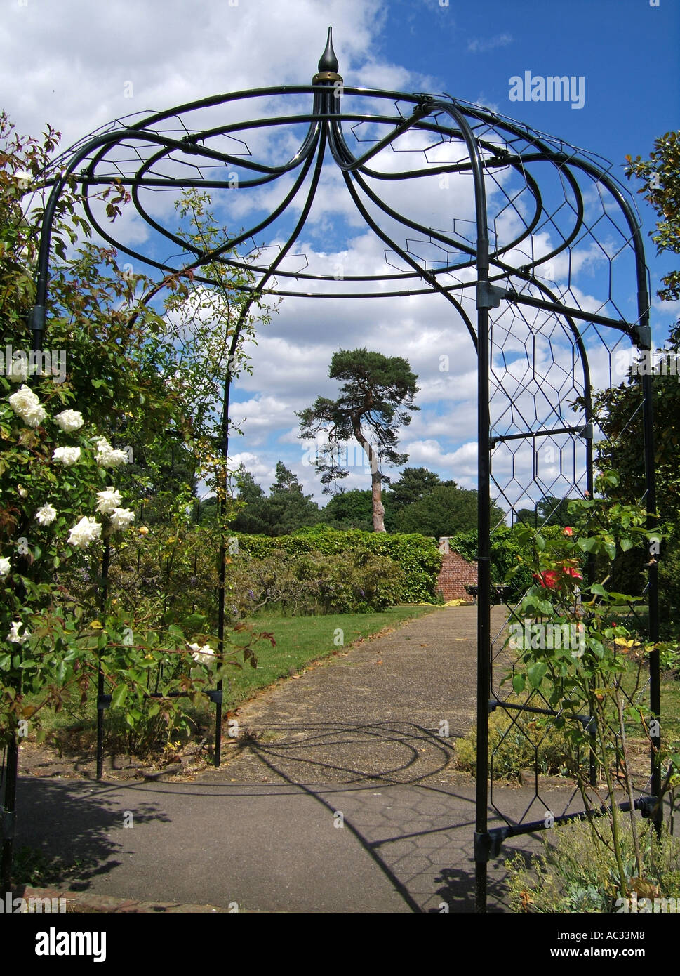 Rose arch in Nonsuch Park, Cheam, Surrey, England Stock Photo - Alamy