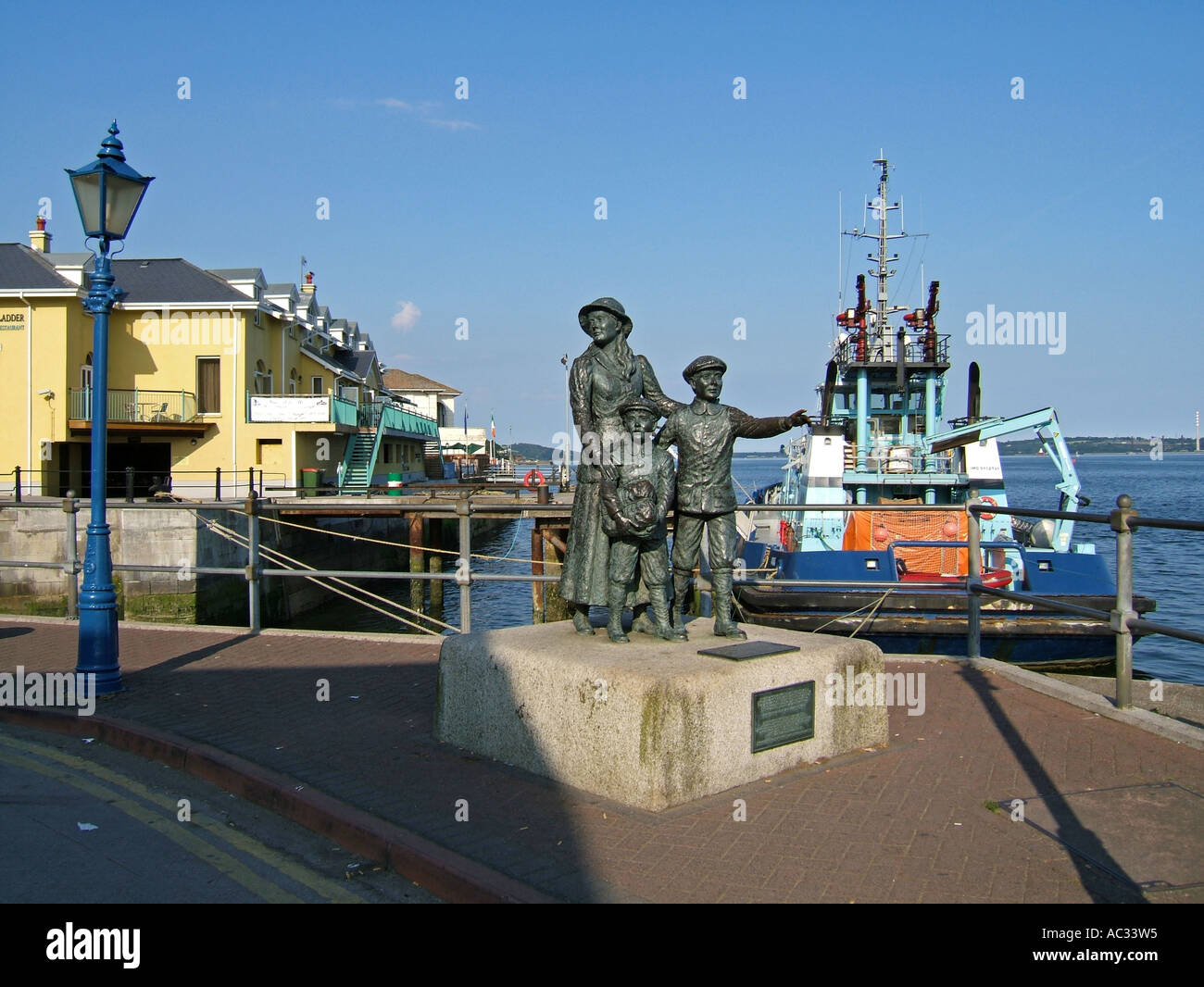 Annie Moore and brothers statue, Cobh County Cork, Eire Stock Photo - Alamy