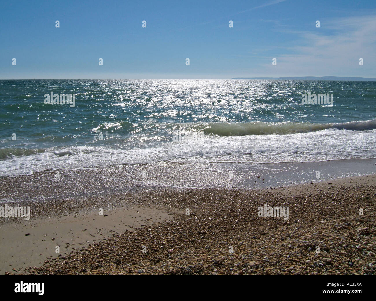 The Glistening Sea. The English Channel, England UK Stock Photo - Alamy