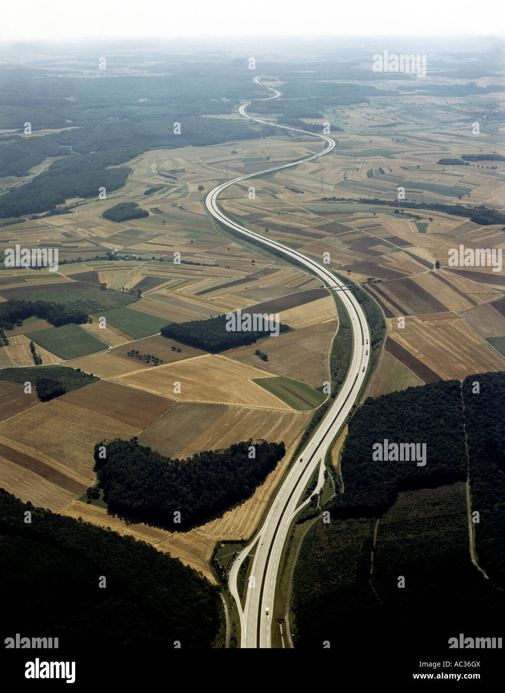 federal freeway 23 south of Tauberbischofsheim, Germany, Baden ...