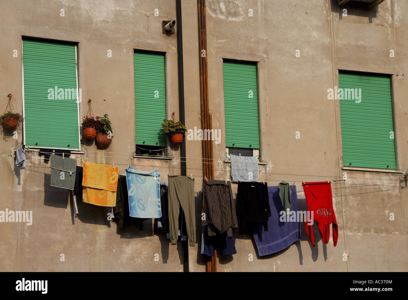 washing on the line, Italy, Rome Stock Photo - Alamy