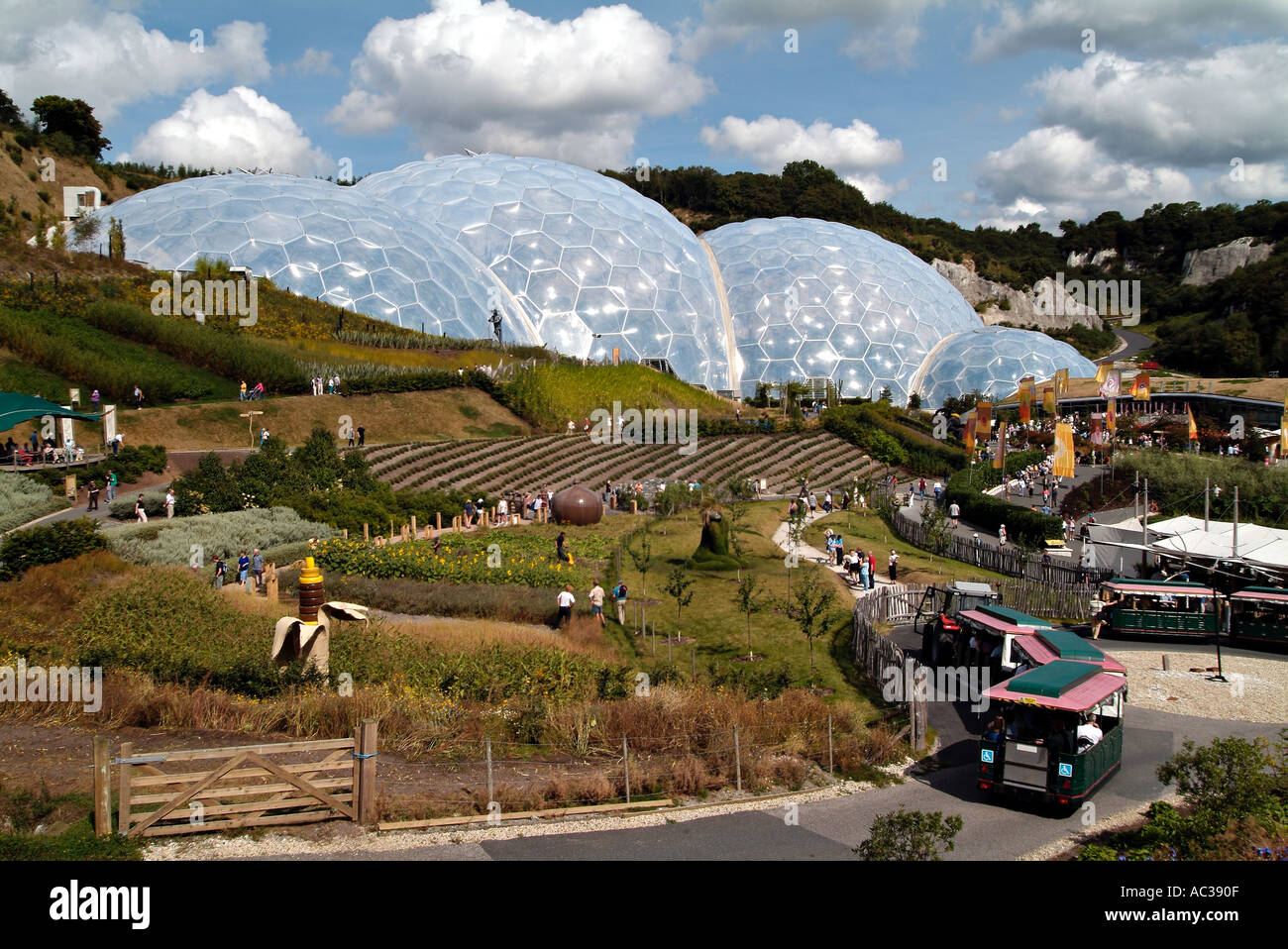 The Tropical Biomes dominate the view at The Eden Project St Austell ...