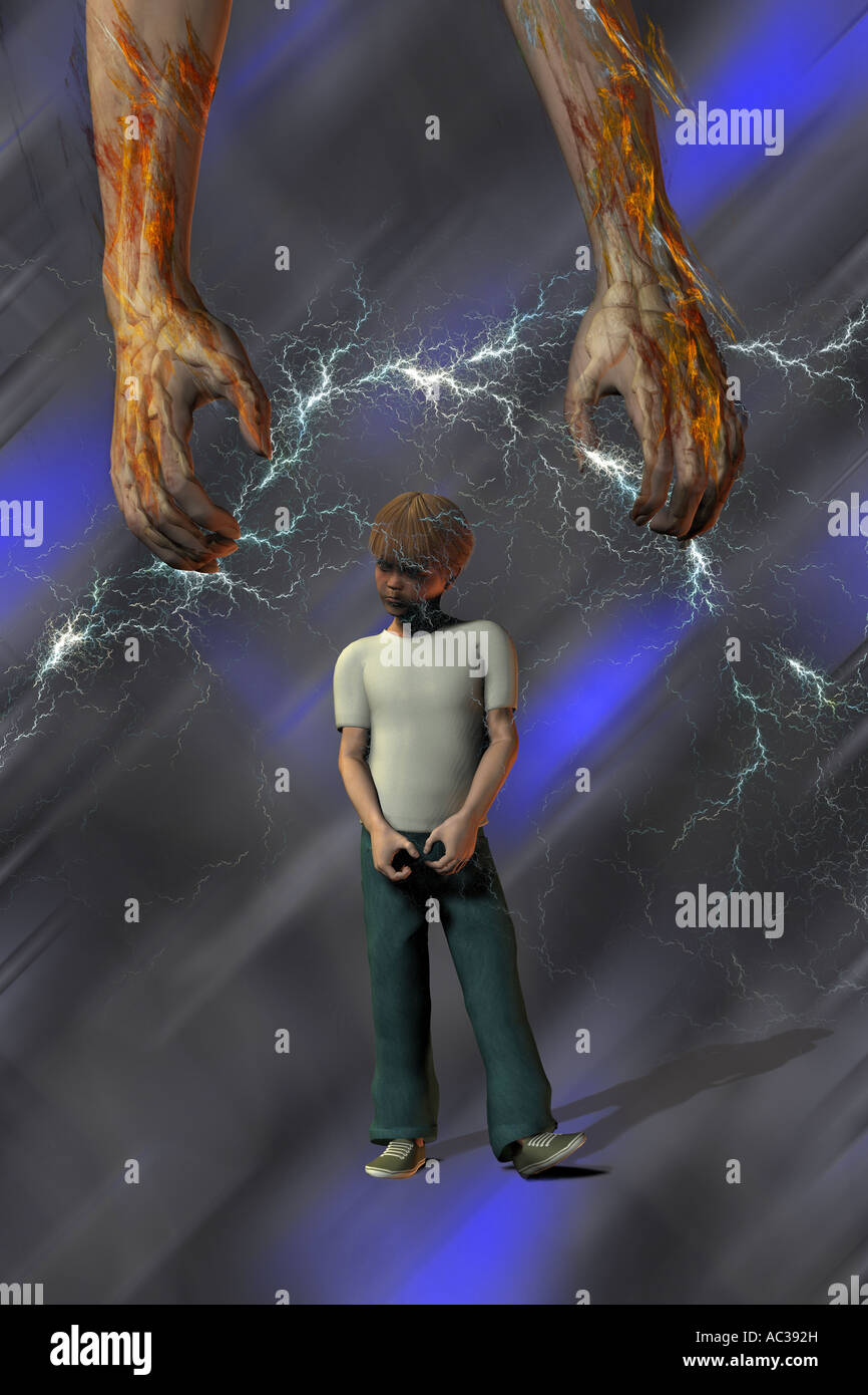 Child fear lightning hi-res stock photography and images - Alamy