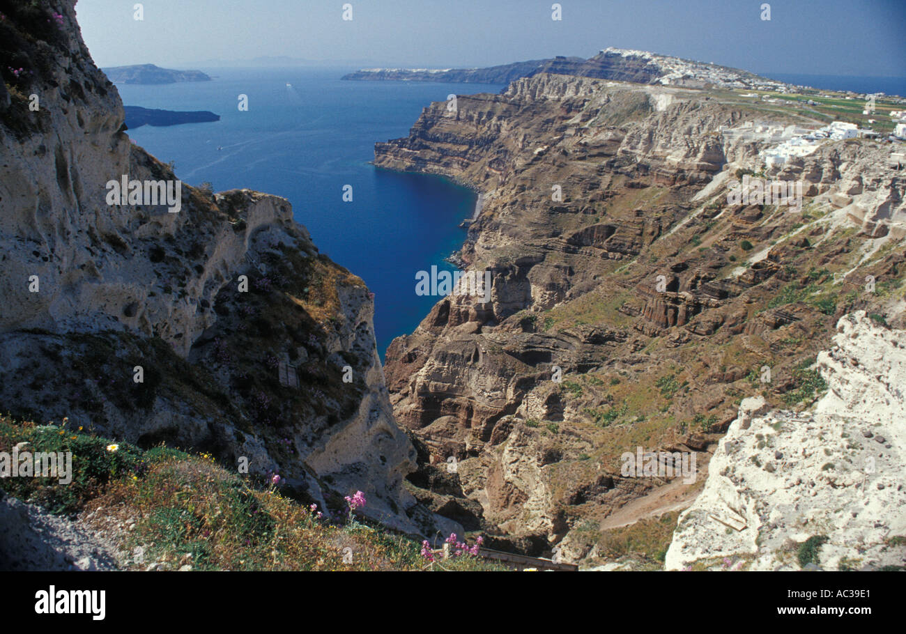 caldera cliffs of Santorini Greece Stock Photo - Alamy