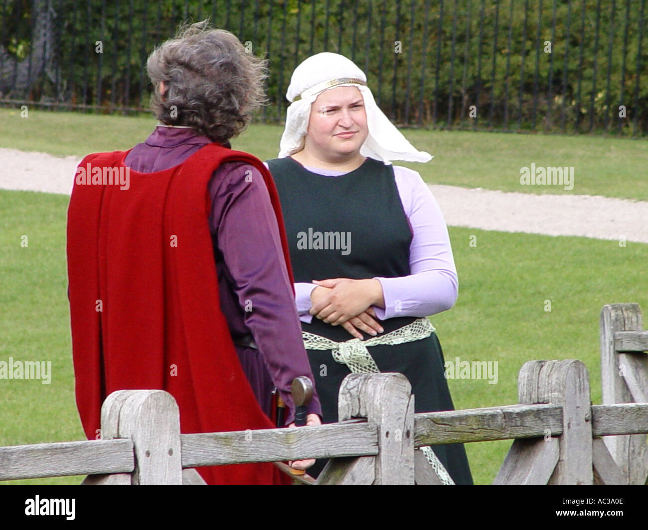 Medieval actors at Chepstow Castle in the border town of Chepstow ...
