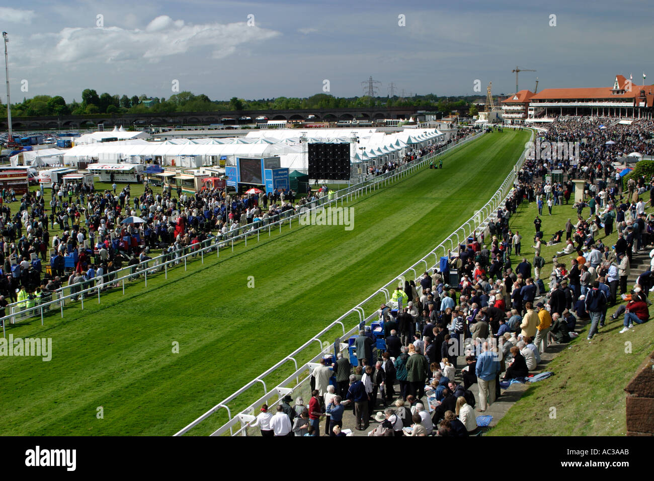 A crowded and packed Chester Racecourse during one the summer festivals ...