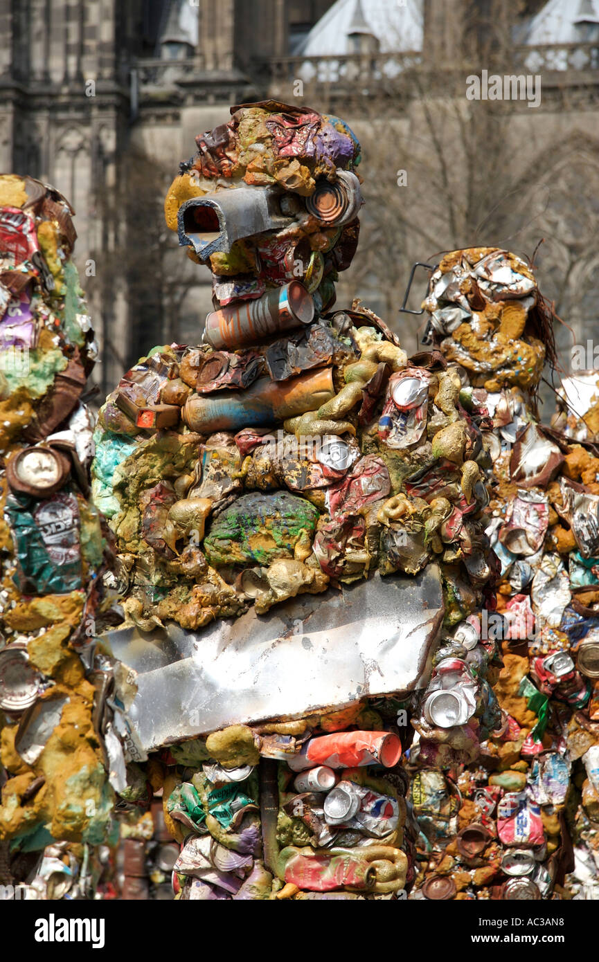 "Trash People" in front of Cologne Cathedral. Artwork by HA Schult ...