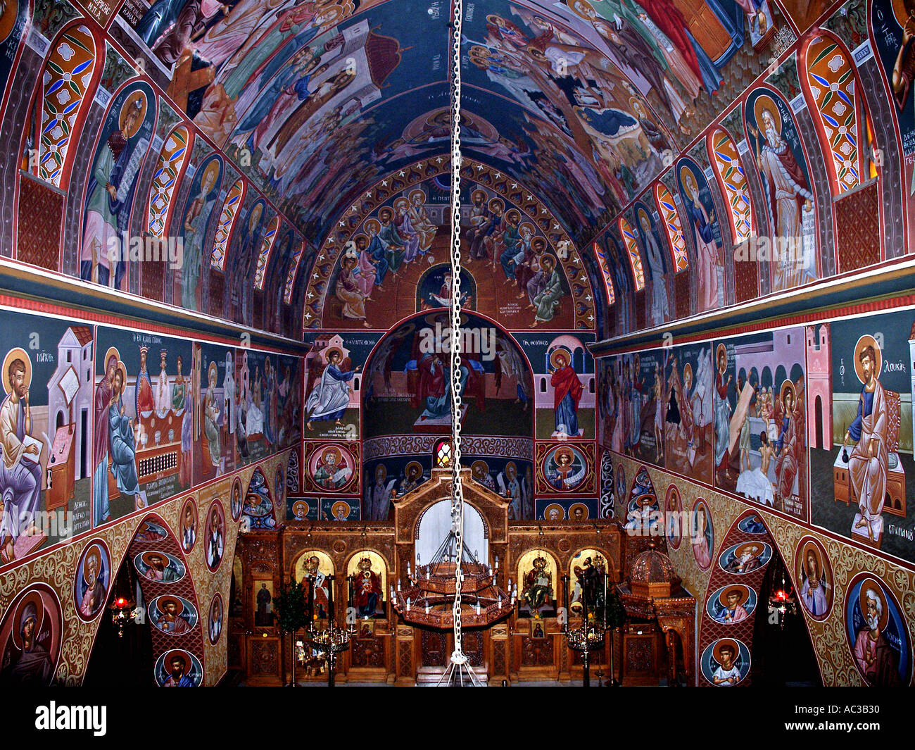 Church interior ceiling and wall decorations illustrations Crete Krete ...