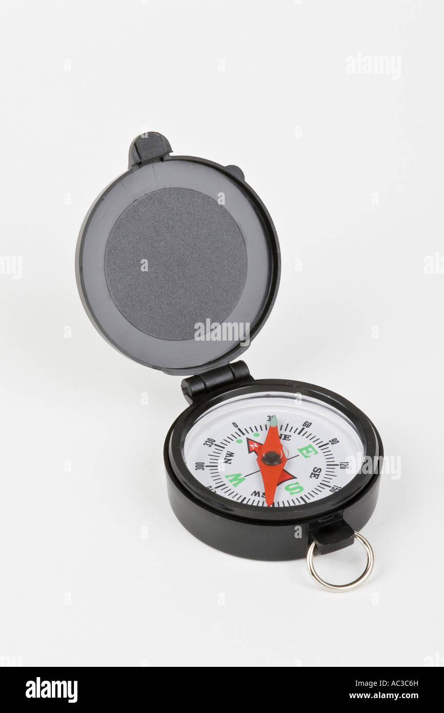 Compass on white background Stock Photo - Alamy