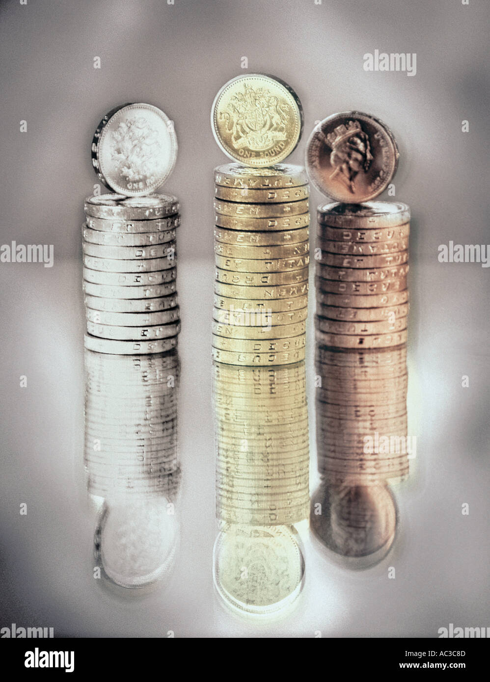 UK stacks of coins Stock Photo - Alamy