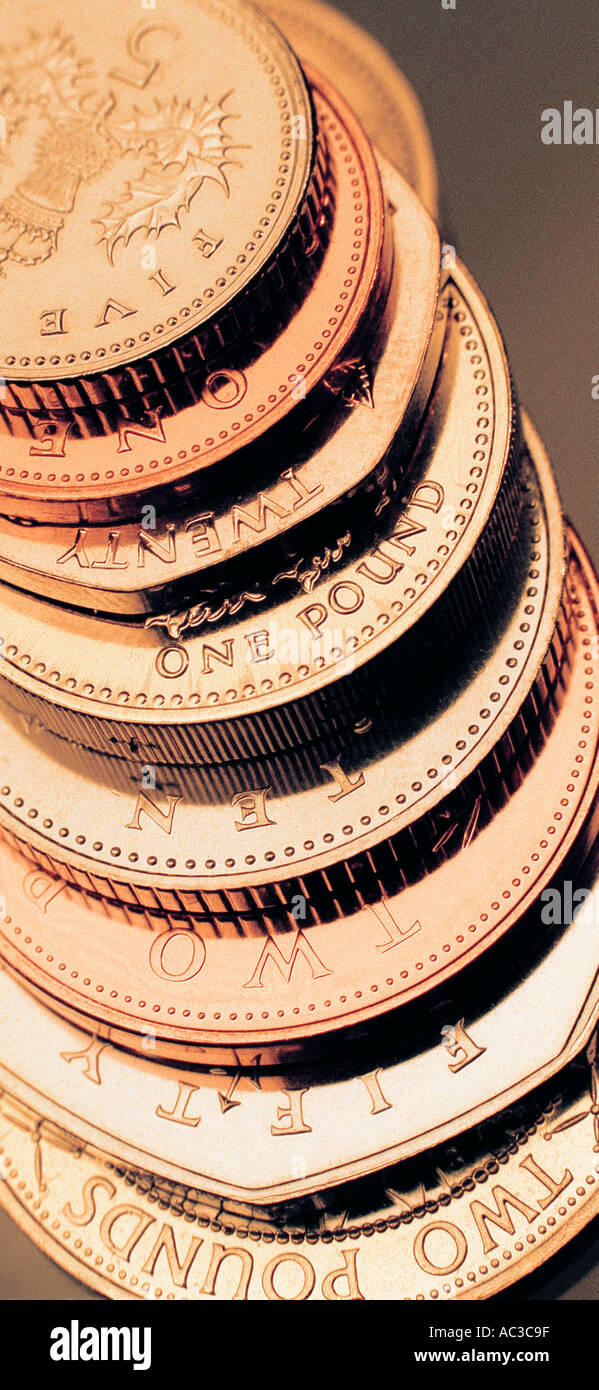 Uk stack of coins Stock Photo - Alamy