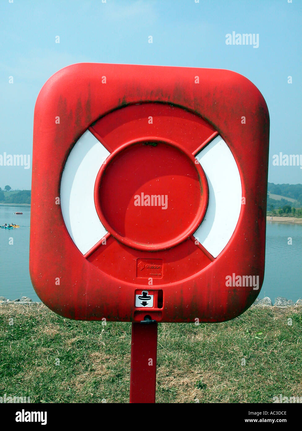 Life saving ring at reservoir Stock Photo - Alamy