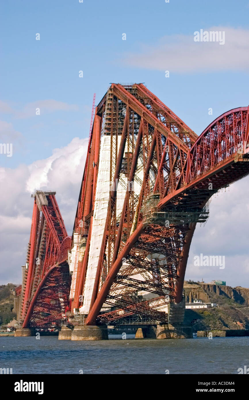 Scaffolding on Forth Rail Bridge for extensive repair work undertaken ...