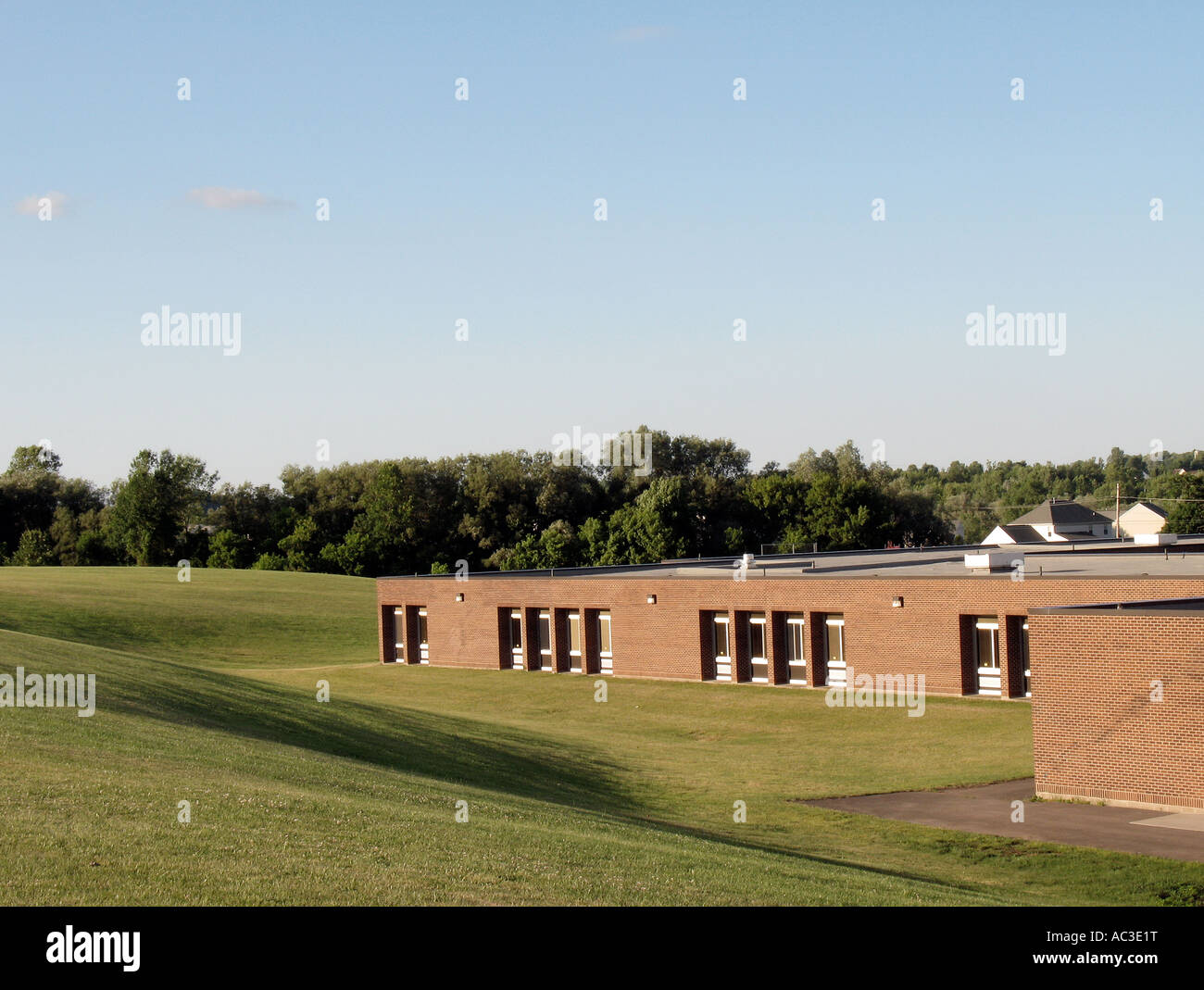 Rear of elementary school Stock Photo - Alamy
