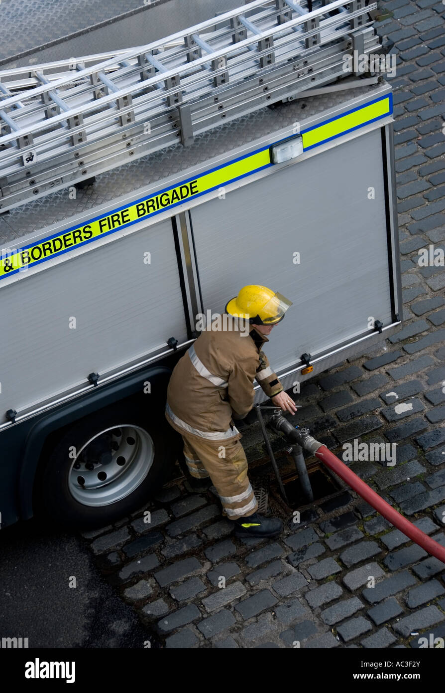 Fire brigade assisting a fire in Edinburgh, Scotland Stock Photo - Alamy