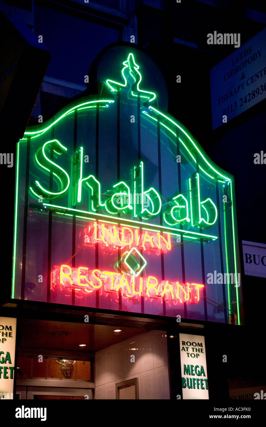 Shabab Neon Sign Indian Restaurant,Leeds,England,UK,GB,Signage,zeon ...