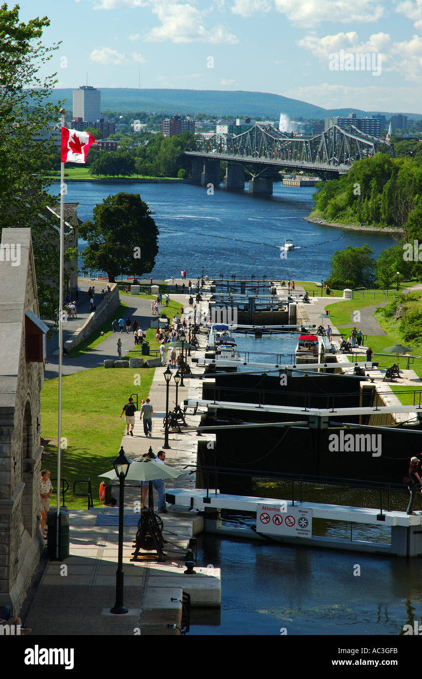 The Rideau Canal Locks at the Ottawa River Stock Photo - Alamy