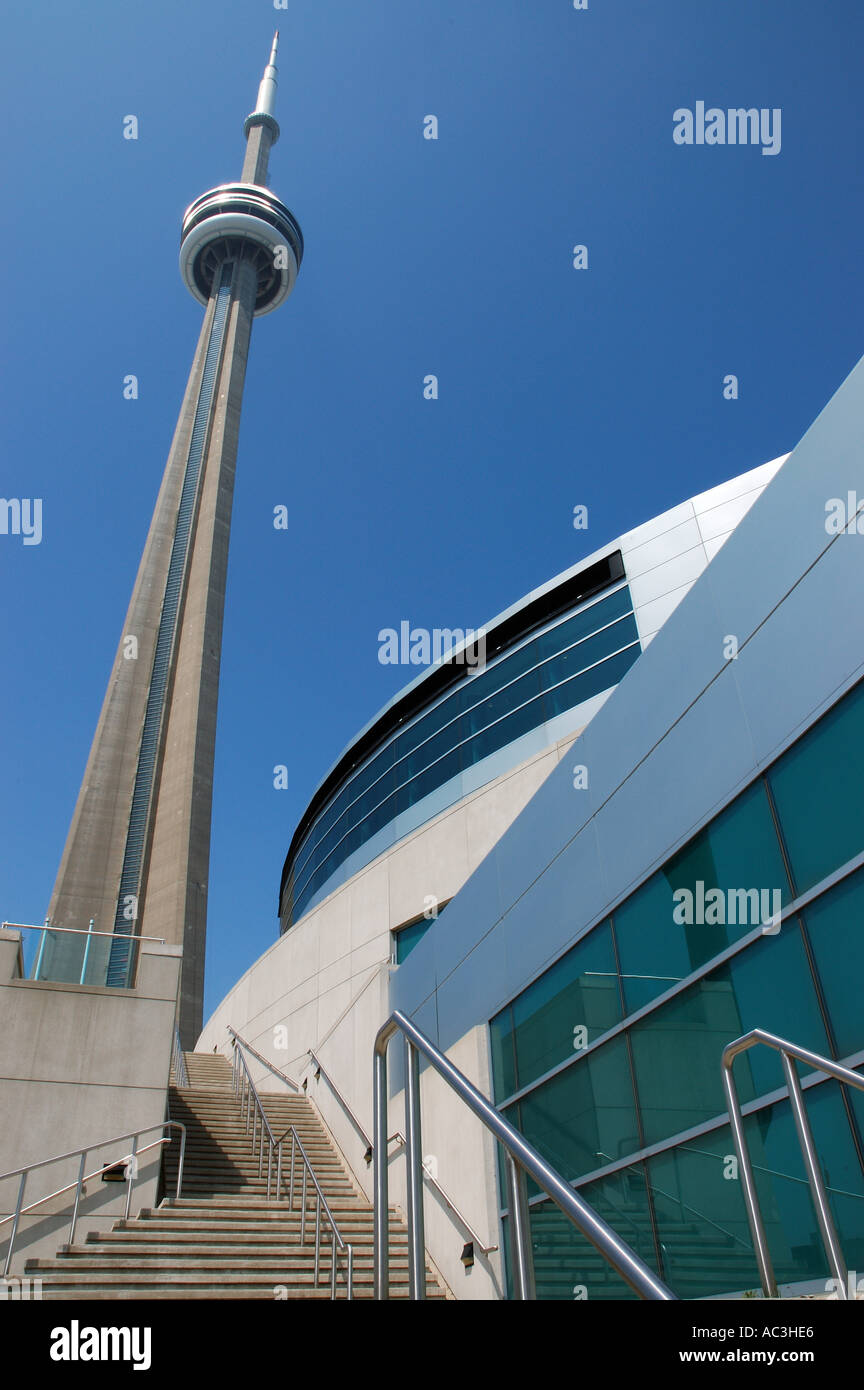 Stairs to CN tower and geometric buiding shapes Stock Photo - Alamy