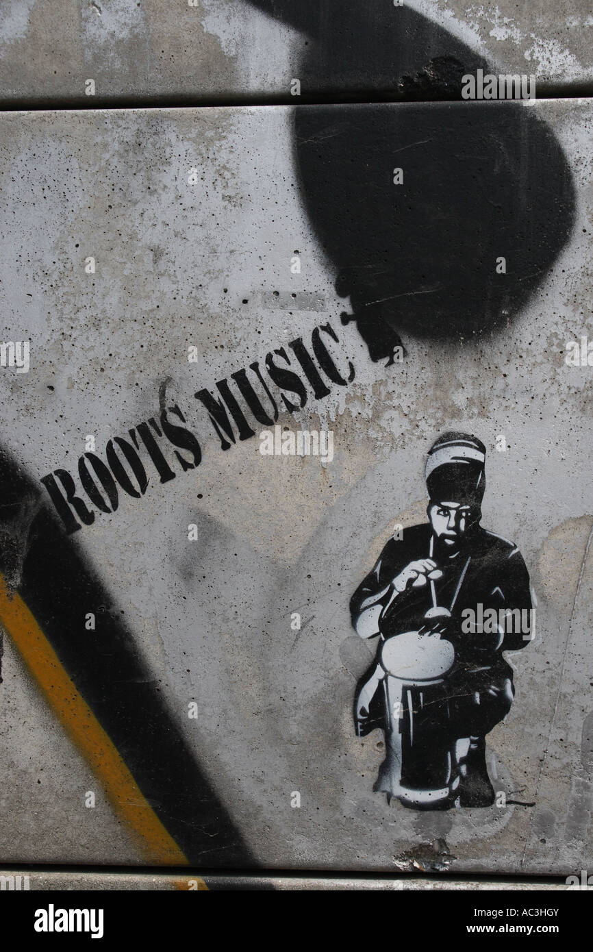 Roots Music Graffiti Stock Photo - Alamy
