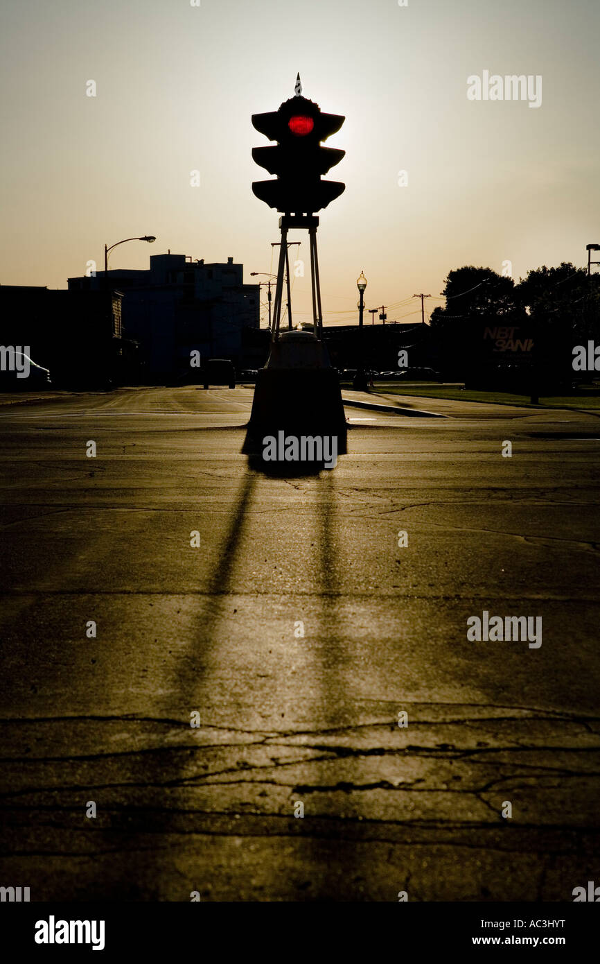 This an island traffic light, locally called the dummy light. It is one ...
