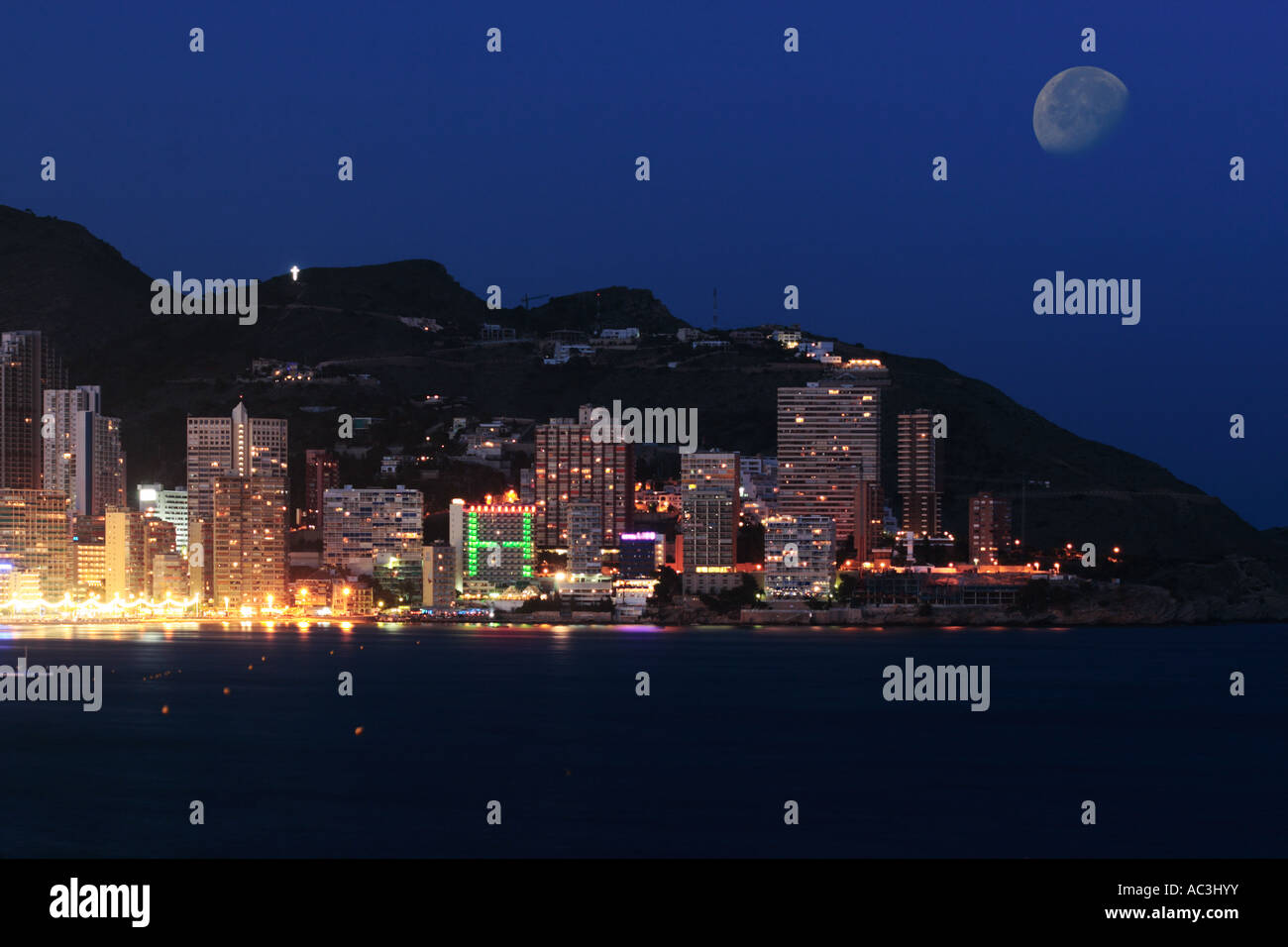 Moon in a night scene Stock Photo - Alamy