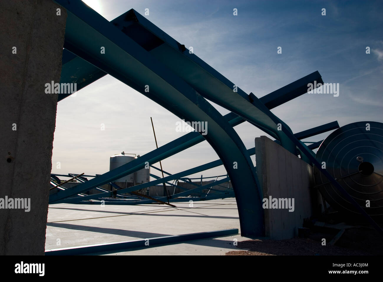 collapsed steel factory structure due to high winds Stock Photo - Alamy