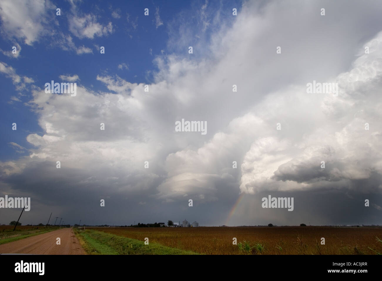 Severe thunderstorm in the distance. Photo taken during a storm chase ...
