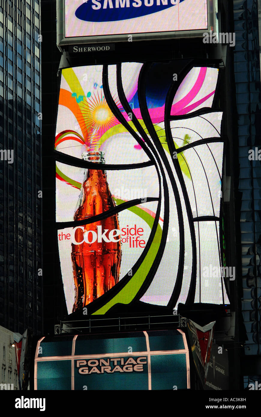 Coca Cola s illuminated high tech sign in Times Square Stock Photo - Alamy