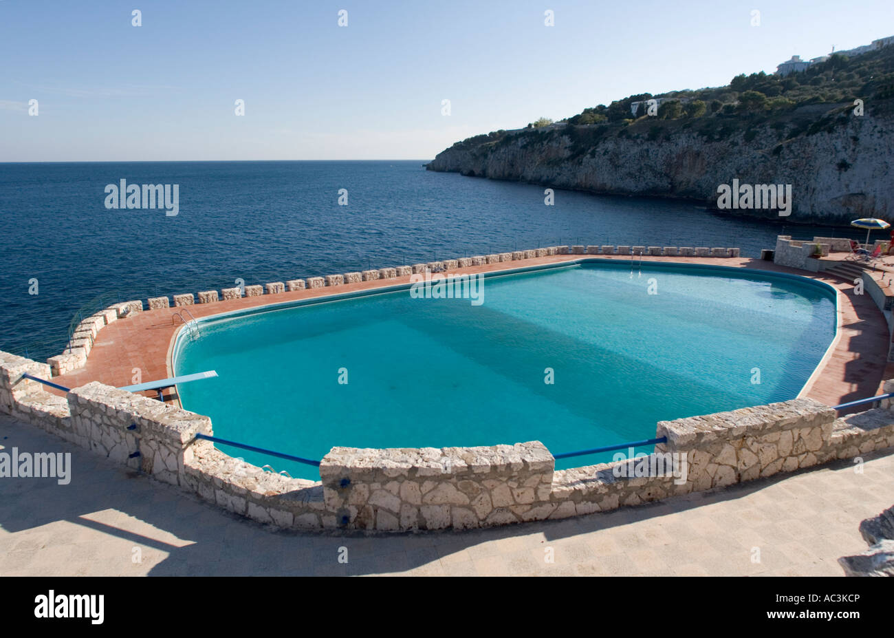 Swimming pool on the coast of Puglia, Italy Stock Photo - Alamy