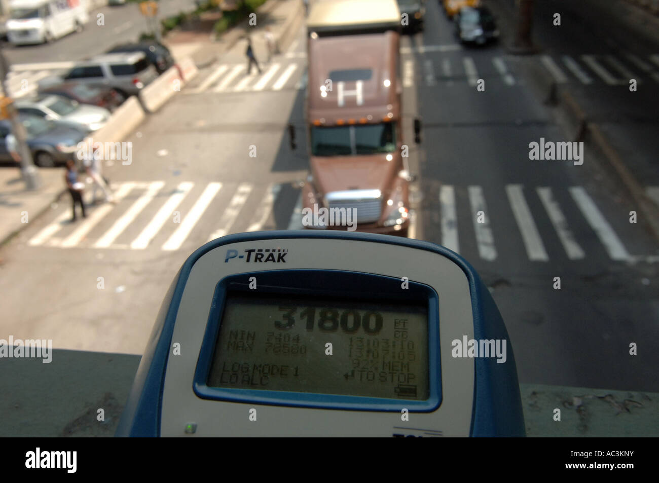 Environmental engineer measures air quality for air pollution in Queens ...
