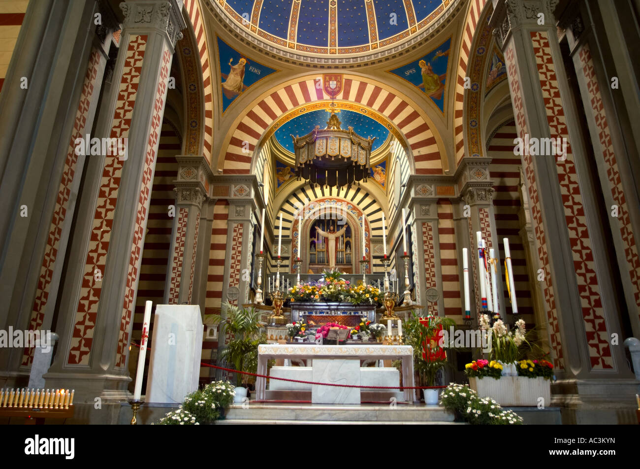 Interior of Basilica of Santa Margherita church Cortona Italy Stock ...