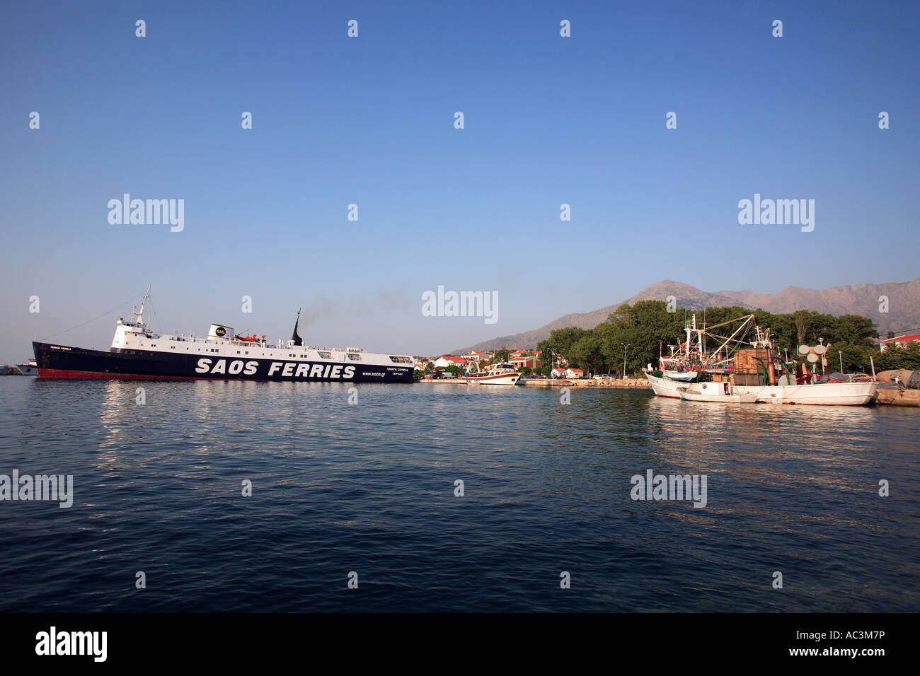 GREECE NORTH EAST AEGEAN ISLANDS SAMOTHRAKI A VIEW OF THE PORT OF ...