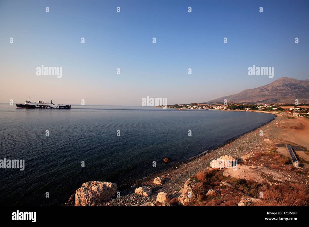 GREECE NORTH EAST AEGEAN ISLANDS SAMOTHRAKI A VIEW OF THE PORT OF ...