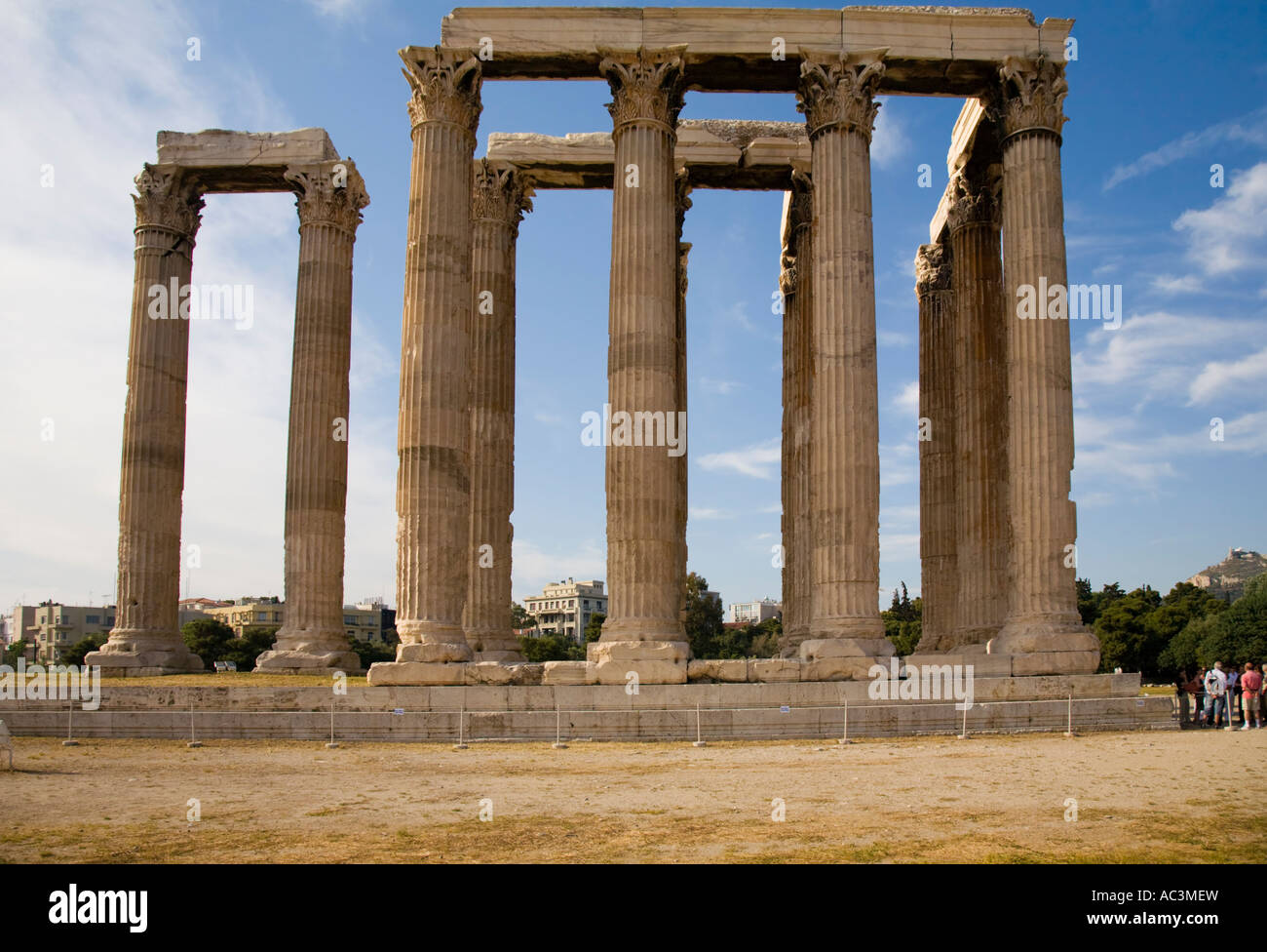 Ancient ruins, modern city. Temple of Olympian Zeus Stock Photo - Alamy