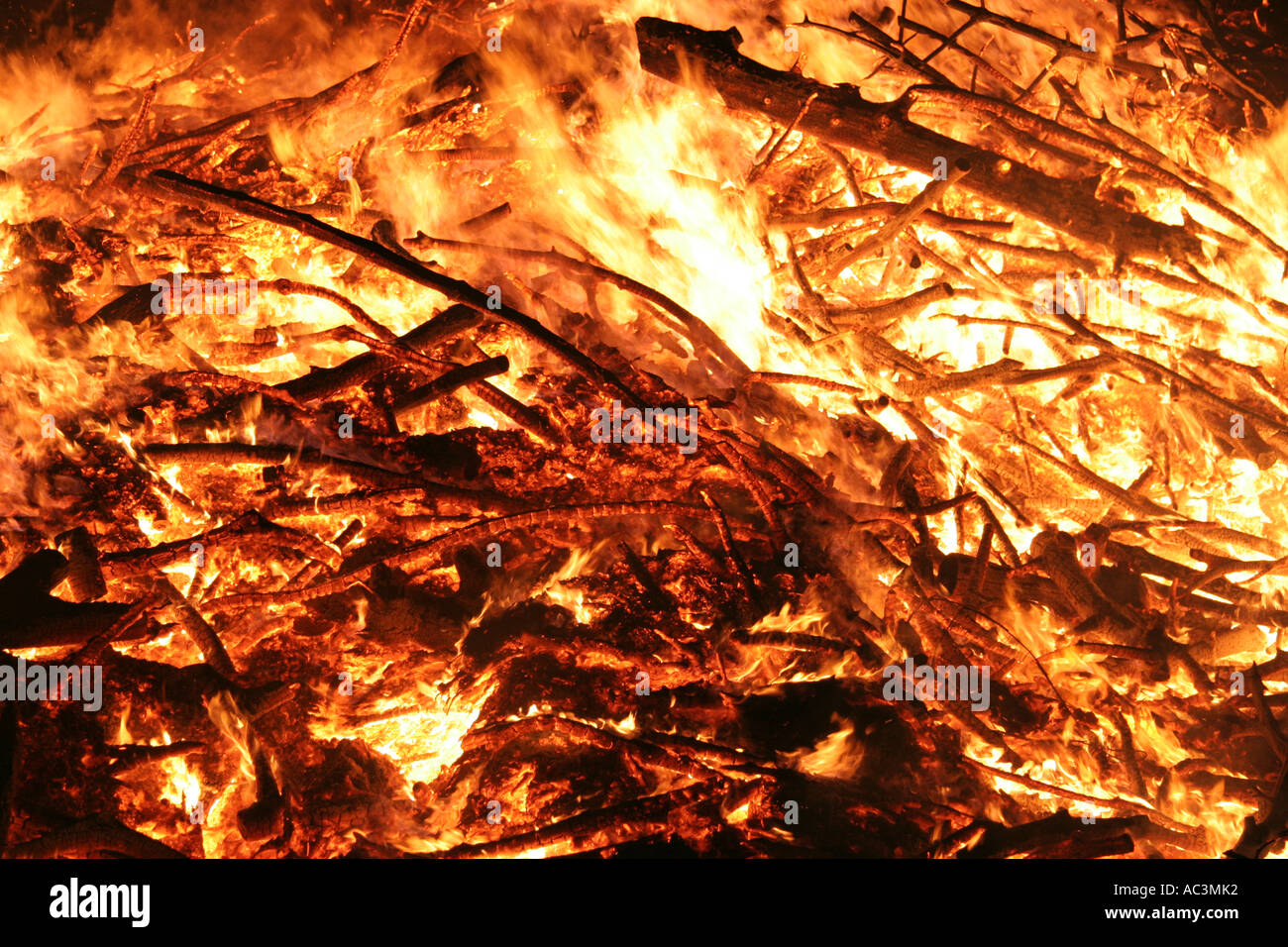 Biike brennen - traditional spring break fire on Amrum / Germany Stock ...