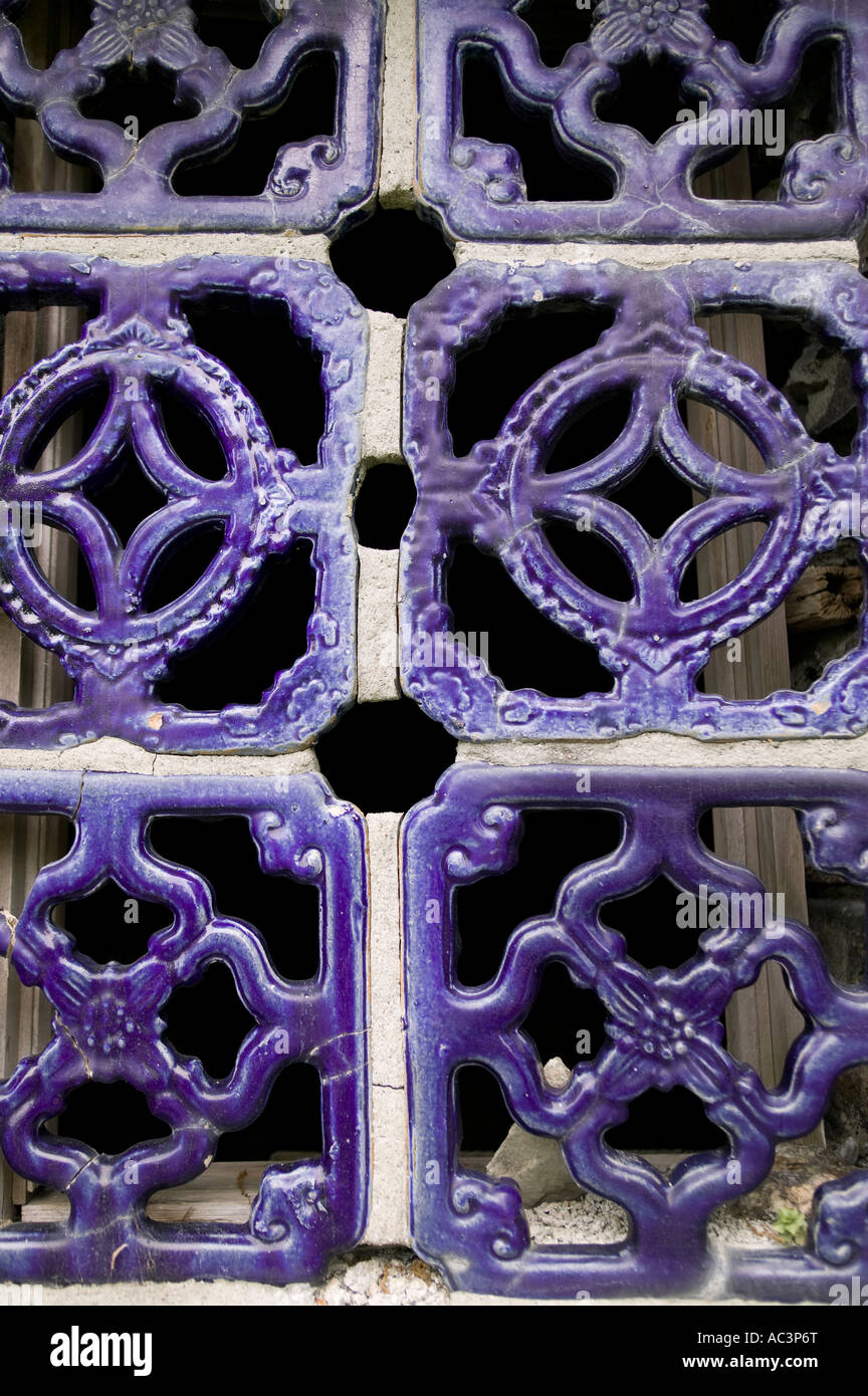 Ceramic blue tiles in a window Stock Photo - Alamy