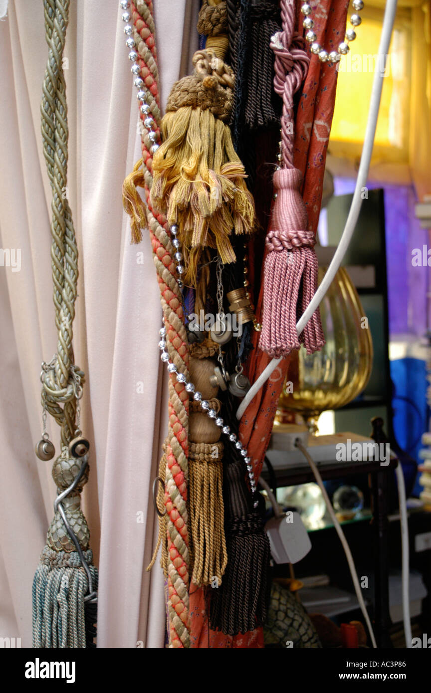 curtain tieback cords pulls with tassel hanging Stock Photo - Alamy
