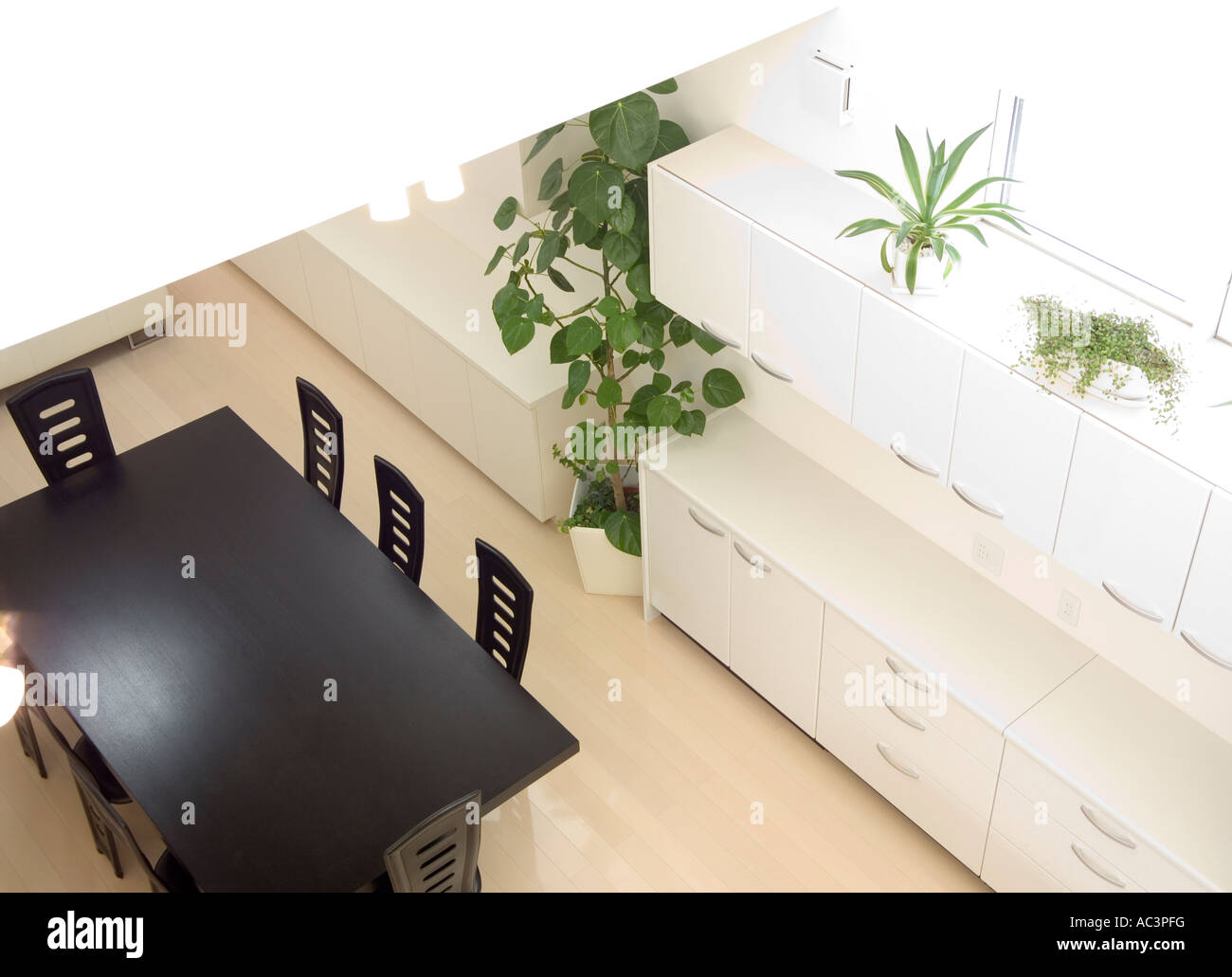 Dining room high angle view Stock Photo - Alamy