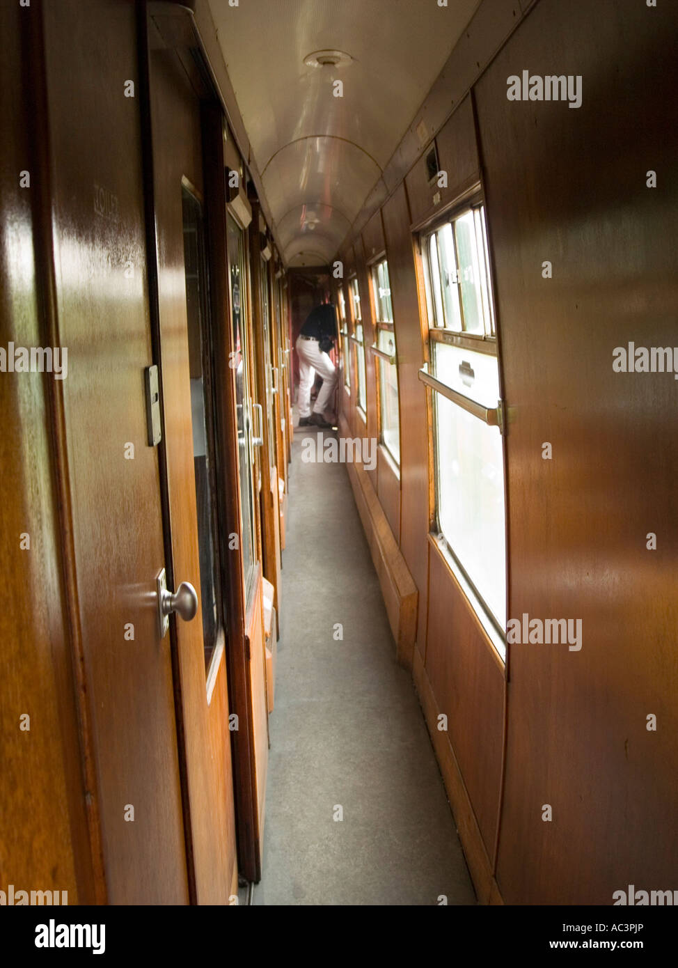 View Down the Corridor of a Carriage on a Steam Train, the Great ...