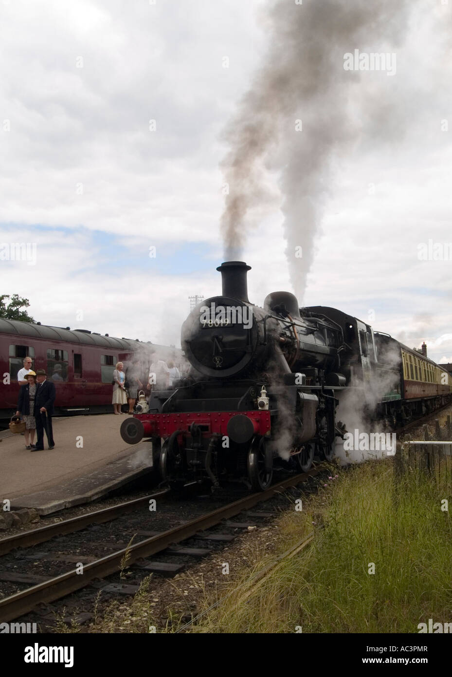 A Steam Engine / Train Approaching the Platform of Quorn Station, Great ...